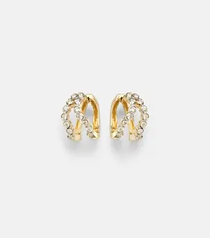 Mateo Wave 14kt Huggie Earrings With Diamonds - Gold