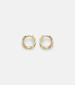 Mateo Wave 14kt Yellow Diamond Huggie Earrings - Gold