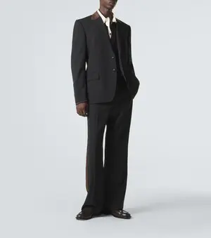 WALES BONNER Alto Satin-trimmed Virgin Wool Blazer