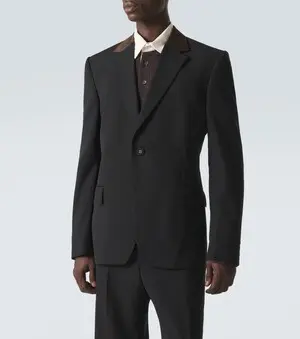 WALES BONNER Alto Satin-trimmed Virgin Wool Blazer