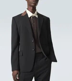 WALES BONNER Alto Satin-trimmed Virgin Wool Blazer