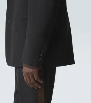 WALES BONNER Alto Satin-trimmed Virgin Wool Blazer