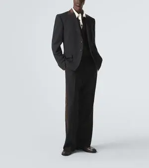 WALES BONNER Alto Virgin Wool Flared Pants