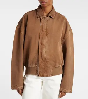 SLVRLAKE Harlem Cotton Canvas Bomber Jacket - Brown