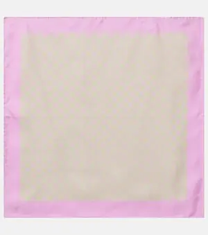 Gucci Gg Silk Twill Scarf - Pink
