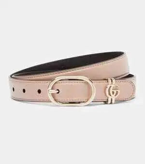 Gucci Double G Leather Belt - Brown