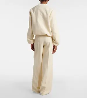 Gucci Checked Cotton-blend Tweed Wide-leg Pants - White