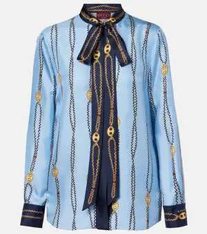 Gucci Tie Neck Shirts For Women