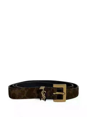Saint Laurent Logo-plaque Belt - Brown