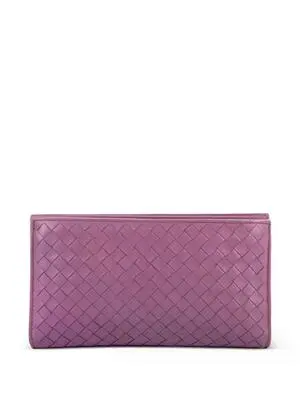 Bottega Veneta Intrecciato Woven Wallet - Purple
