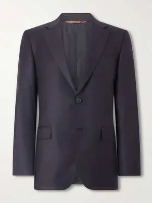 Canali Super 150s Wool Suit Jacket - Navy