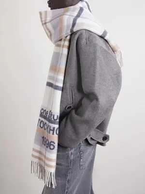 Acne Studios 1996 Fringed Checked Wool Scarf