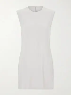 Norma Kamali Satin-crepe Mini Shift Dress - Gray