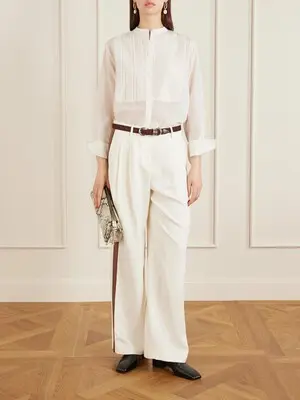 TWP Sulli Pleated Wide-leg Pants - White