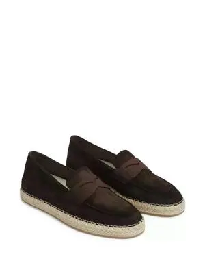 Santoni Leather Loafers - Brown
