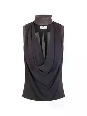Elisabetta Franchi Sleeveless Cowl-neck Blouse - Grey