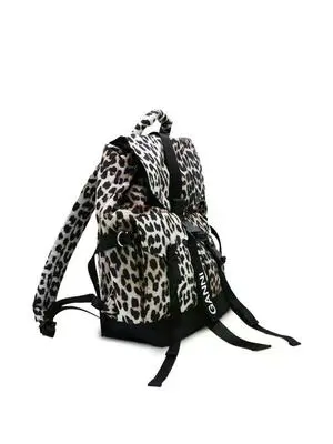 GANNI Leopard-print Backpack - Brown