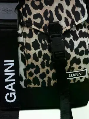 GANNI Leopard-print Backpack - Brown