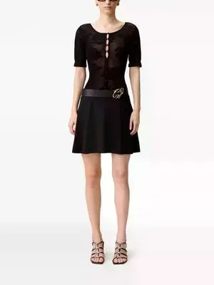 Claudie Pierlot Short-sleeved Floral Jacquard Knit Mini Dress