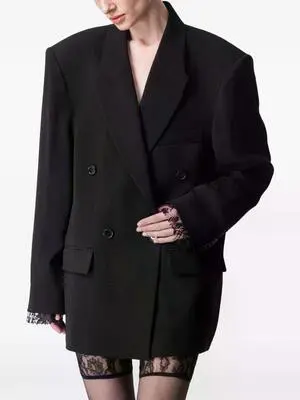 ARTICLE TEN Double-breasted Blazer With Lace Detail