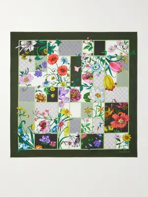 Gucci Printed Silk-twill Scarf - Multi