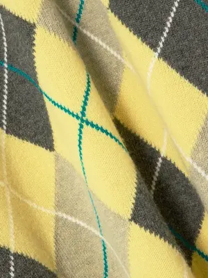 JW Anderson Argyle Wool Polo Sweater - Yellow