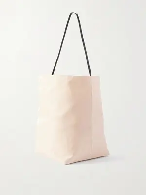 VALESQUE Leather-trimmed Nylon-satin Bucket Tote