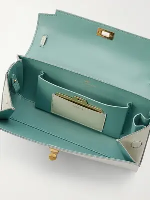 ANYA HINDMARCH Mortimer Textured-leather Clutch - Green