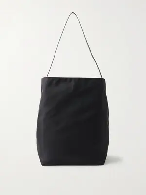 VALESQUE Leather-trimmed Shell Bucket Tote