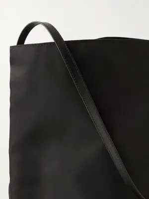 VALESQUE Leather-trimmed Shell Bucket Tote