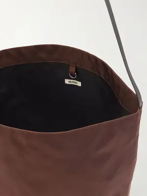 VALESQUE Leather-trimmed Shell Bucket Tote