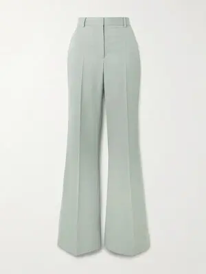 Stella McCartney Striped Wool-jacquard Flared Trousers