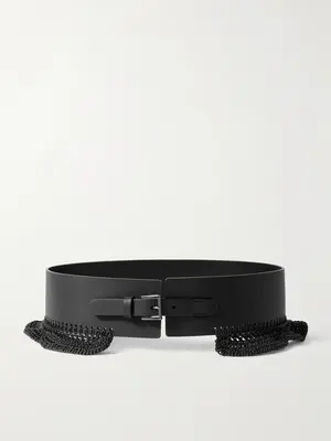 Anderson's Crochet-trimmed Leather Waist Belt