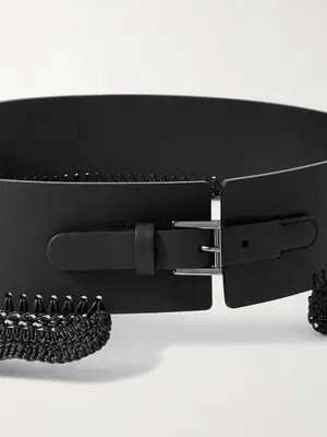 Anderson's Crochet-trimmed Leather Waist Belt