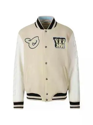 Off-White Logo-patch Bomber Jacket - Neutrals
