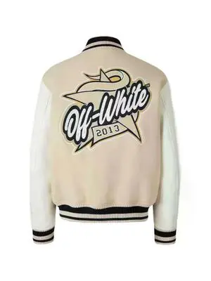 Off-White Logo-patch Bomber Jacket - Neutrals