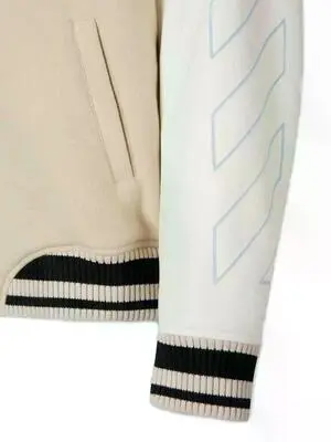 Off-White Logo-patch Bomber Jacket - Neutrals