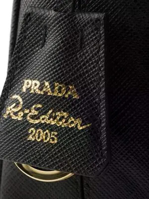 Prada Re-edition Leather Shoulder Bag - Black
