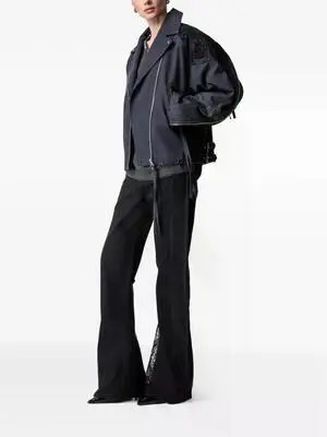 ARTICLE TEN Lace-paneled Zip-up Jacket