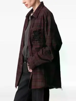 ARTICLE TEN Distressed Plaid Shirt