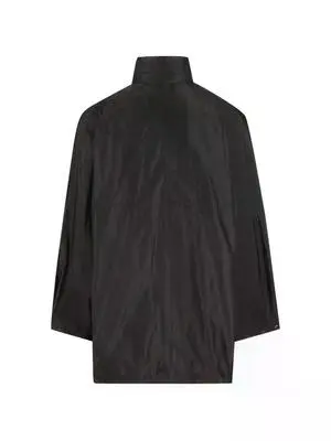 Saint Laurent Funnel Neck Silk Parka Coat
