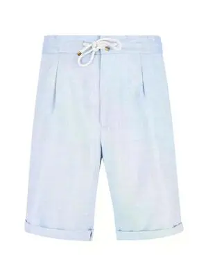 Brunello Cucinelli Drawstring Pleated Shorts - Blue