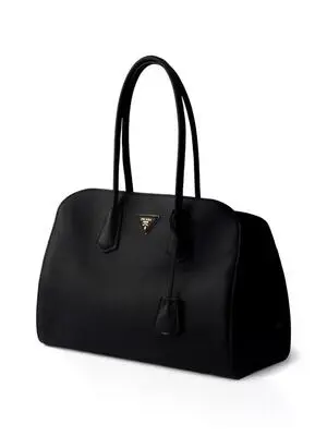 Prada Large Leather Tote Bag - Black