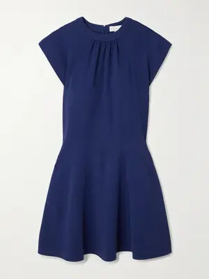 Stella McCartney Gathered Crepe Mini Dress - Blue