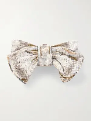Judith Leiber Bow Just For You Crystal Clutch - Silver