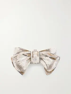 Judith Leiber Bow Just For You Crystal Clutch - Silver