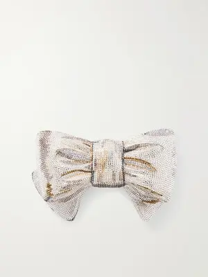 Judith Leiber Bow Just For You Crystal Clutch - Silver