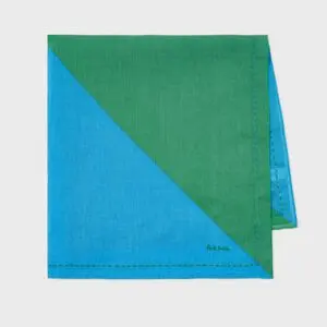 Paul Smith And Green Bandana Scarf - Blue