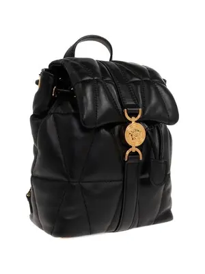 Versace Kleo Leather Backpack - Black