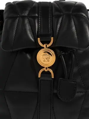 Versace Kleo Leather Backpack - Black